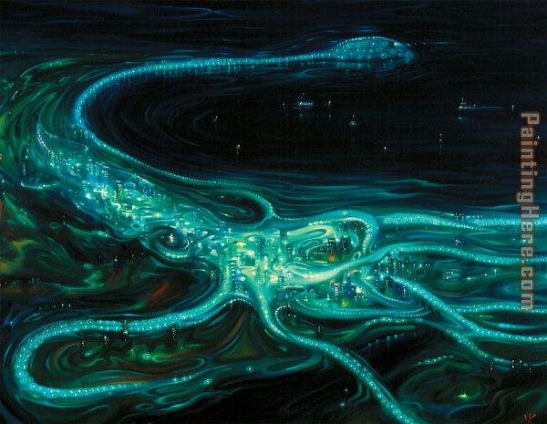 Vladimir Kush City by The Sea painting anysize 50% off