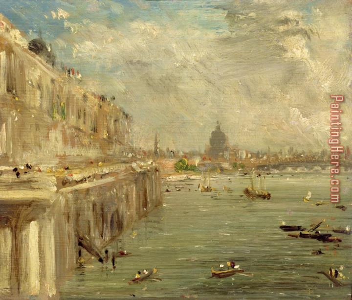 John Constable Somerset House Terrace from Waterloo Bridge painting ...