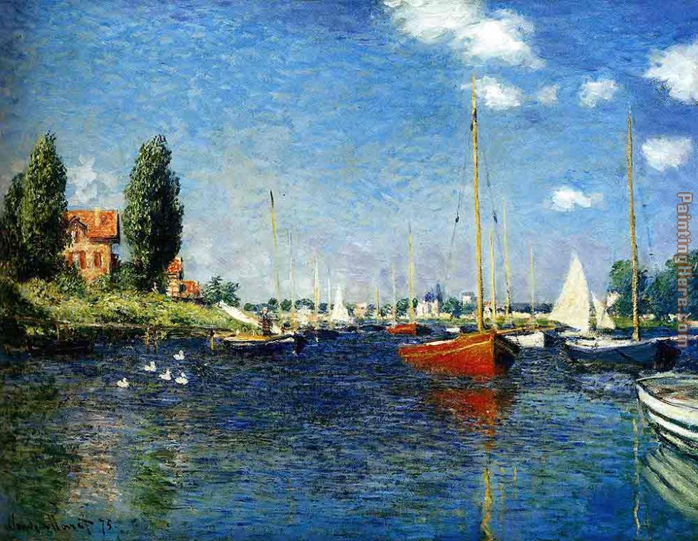 Claude Monet The Red Boats Argenteuil painting anysize 50% off